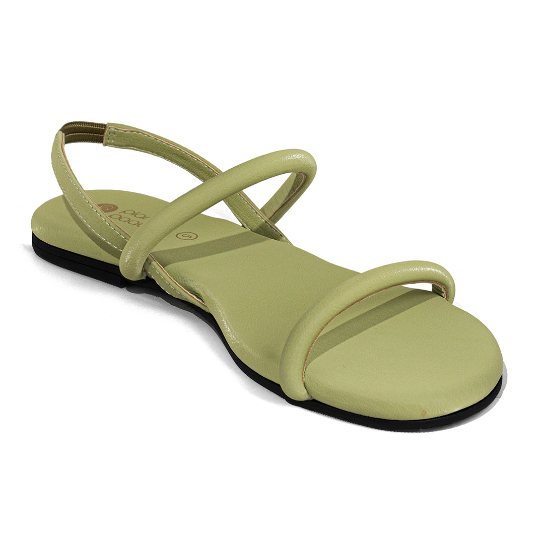 Lily Dual-Strap Vegan Leather Green Women Sandals – Planet Paaduks